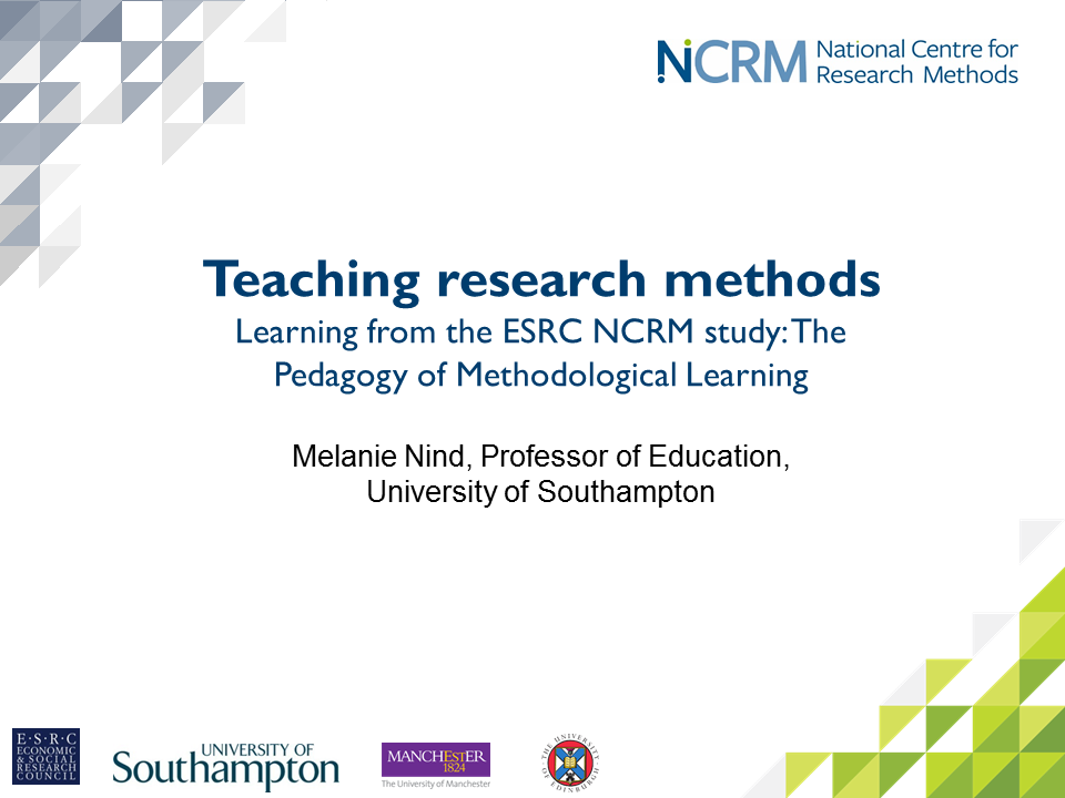NCRM Online learning resources | Teaching research methods | By Melanie Nind